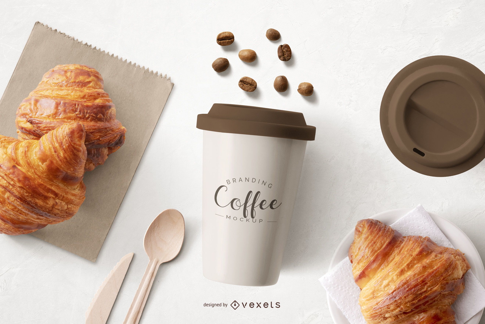 Coffee Cup Object Composition Mockup PSD Editable Template
