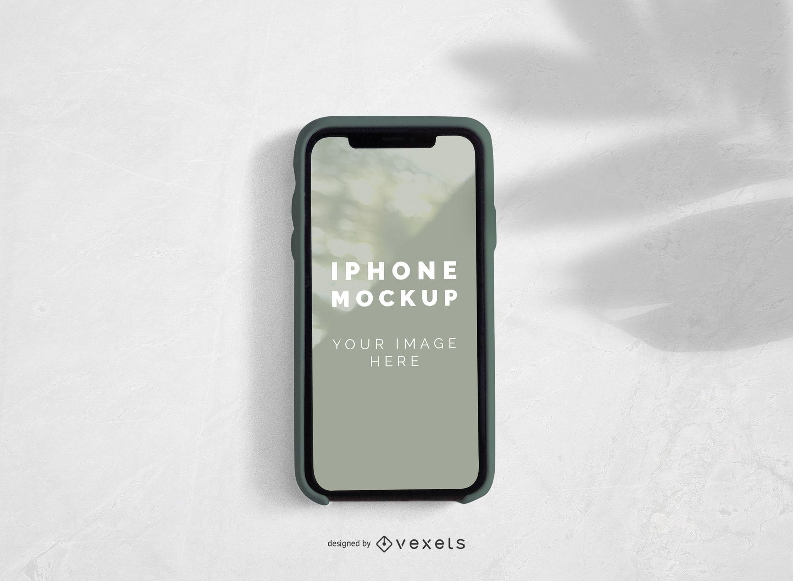 IPhone Screen With Palm Shadow Mockup Design PSD Editable Template