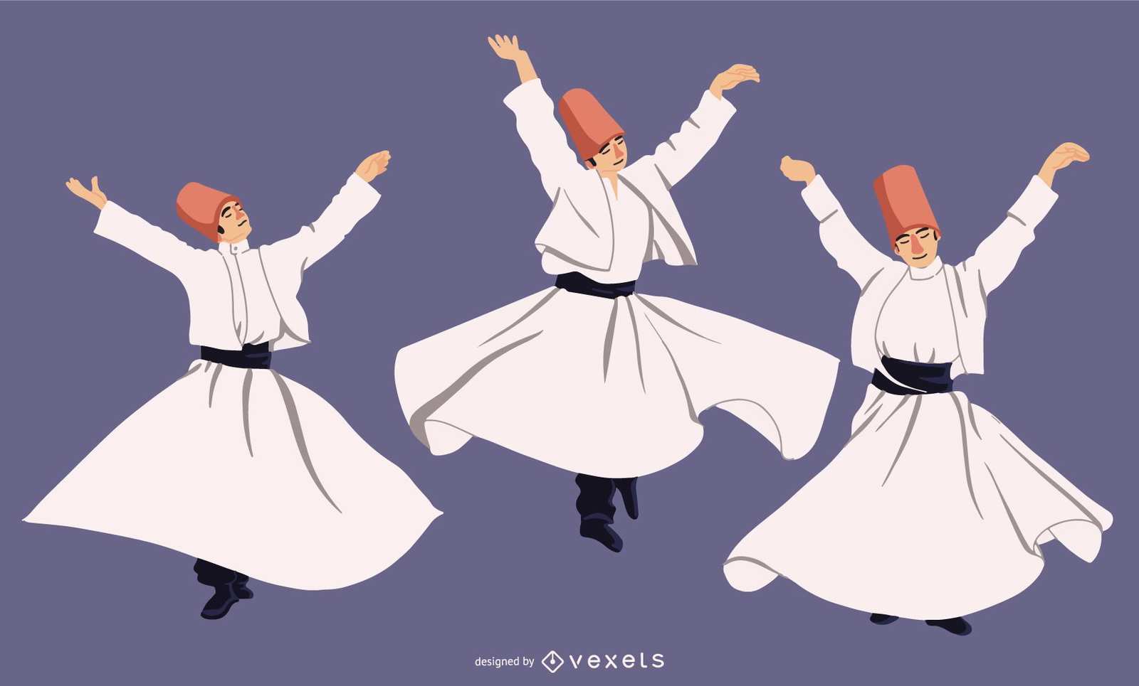 Whirling Dervish Character Set Vector Download
