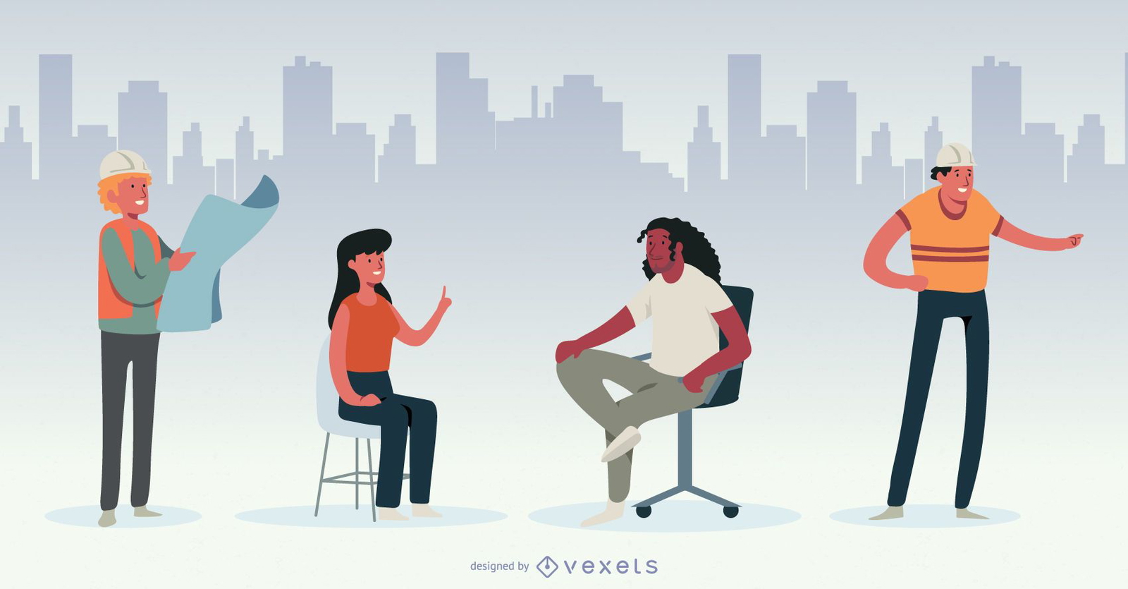 Architecture Character Design Set Vector Download