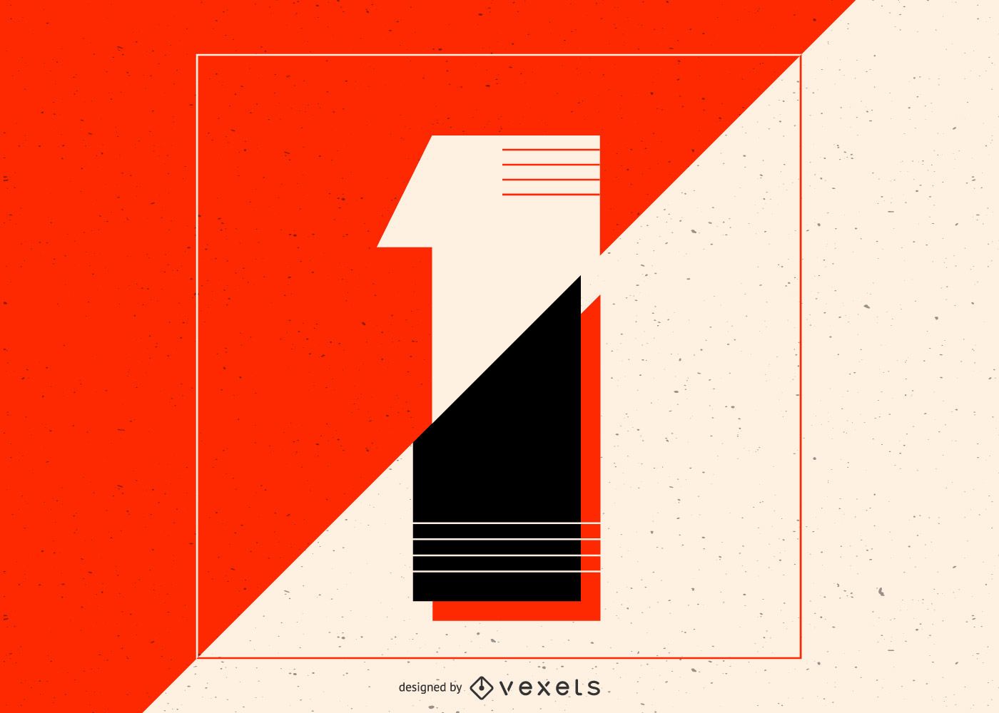 Number 1 Minimal Illustration Design Vector Download