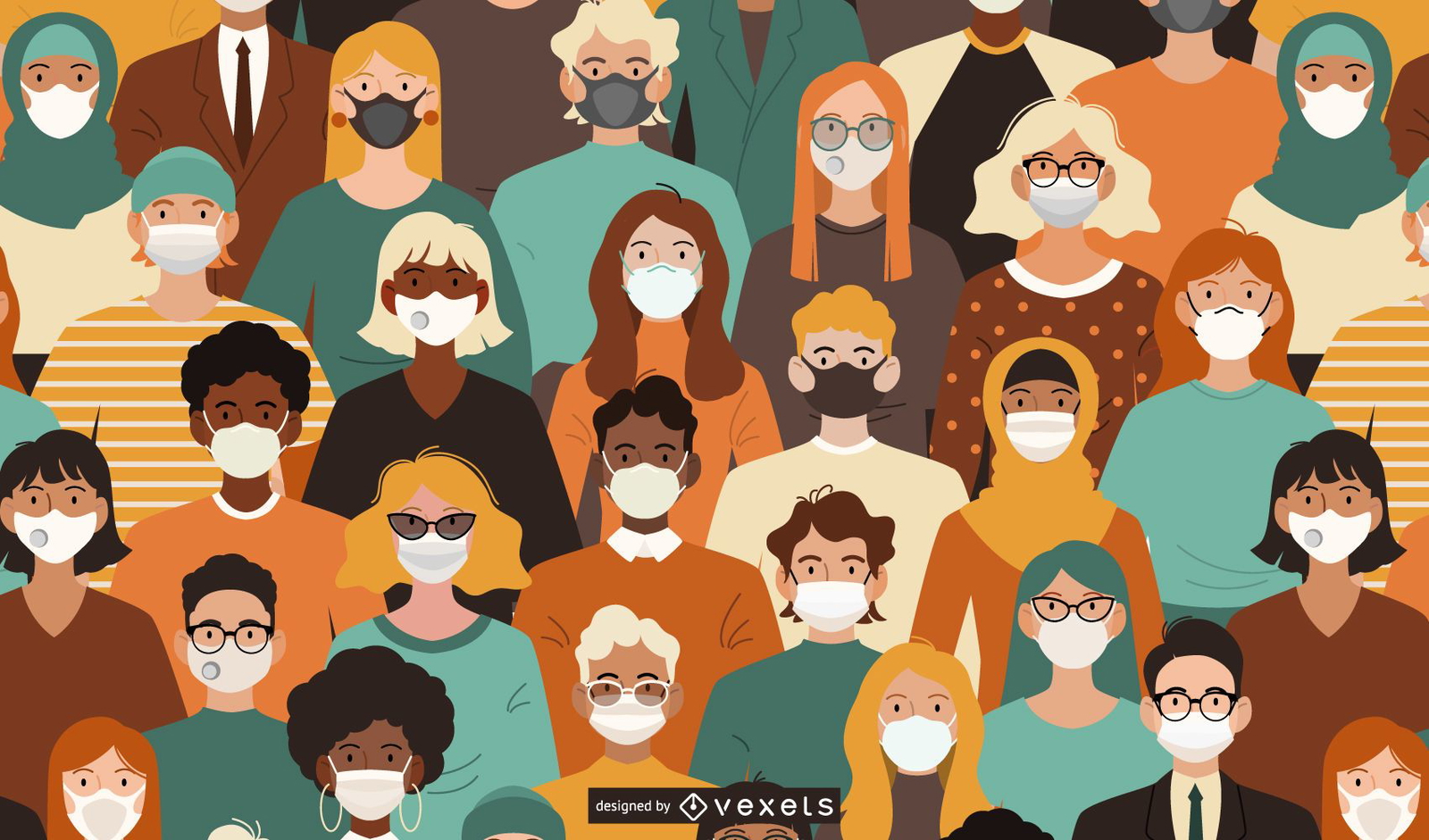 Covid-19 Pattern Design Vector Download