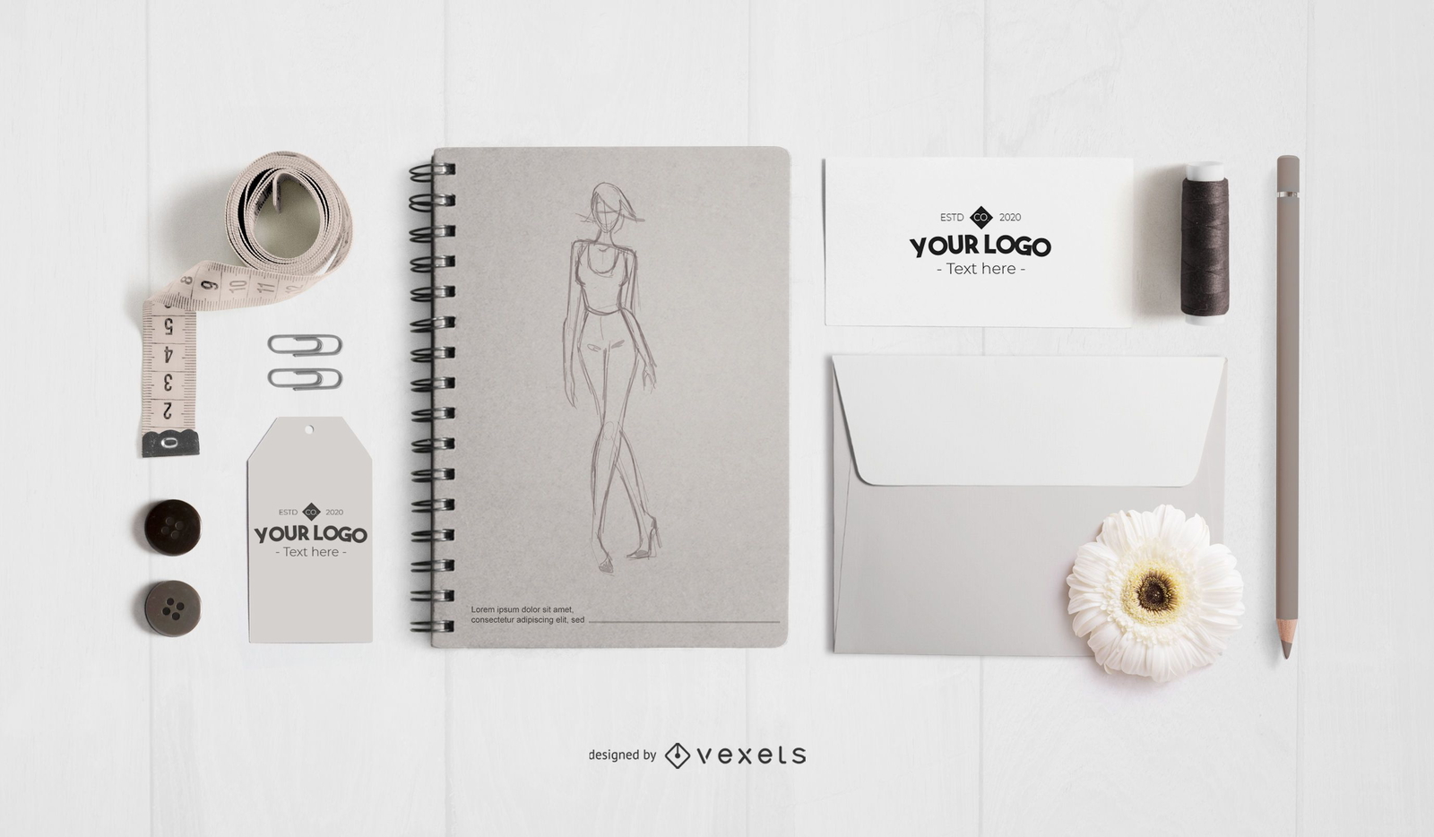 Fashion Studio Elements Mockup Design PSD Editable Template