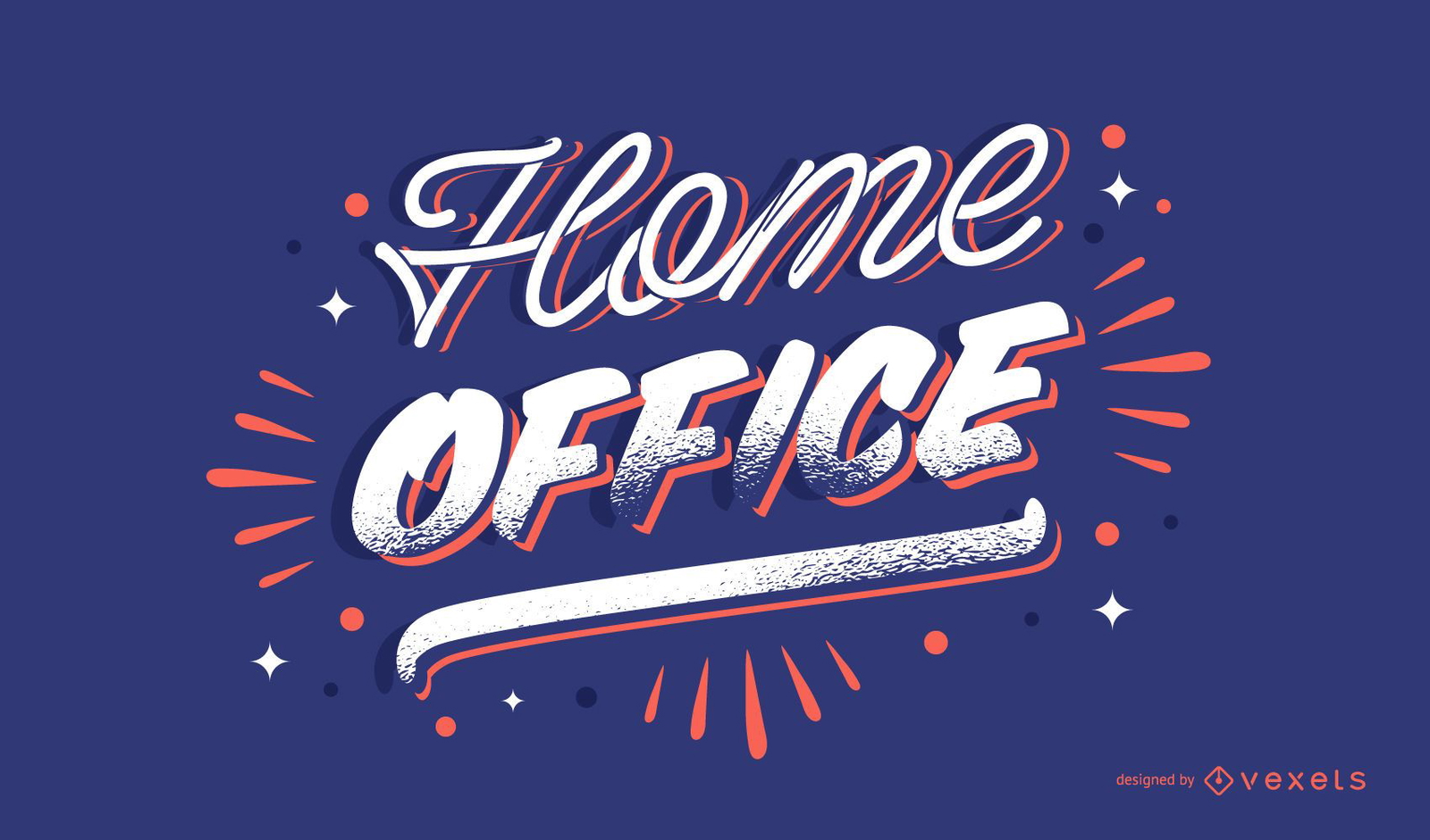 Home Office Lettering Design Vector Download