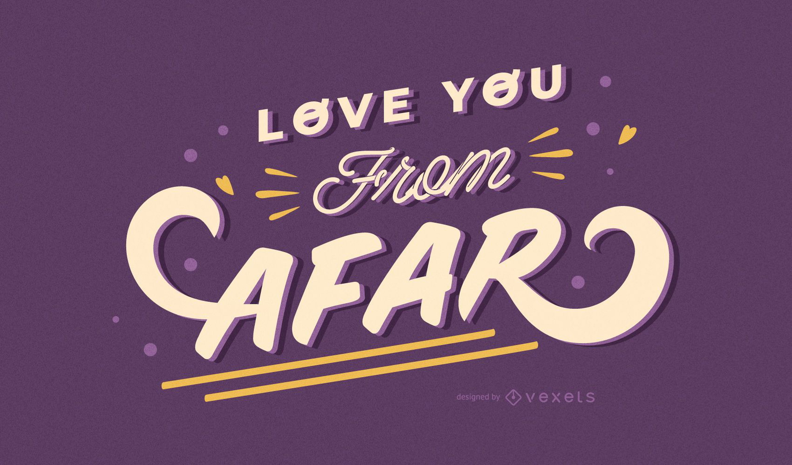 Love You From Afar Lettering Design Vector Download