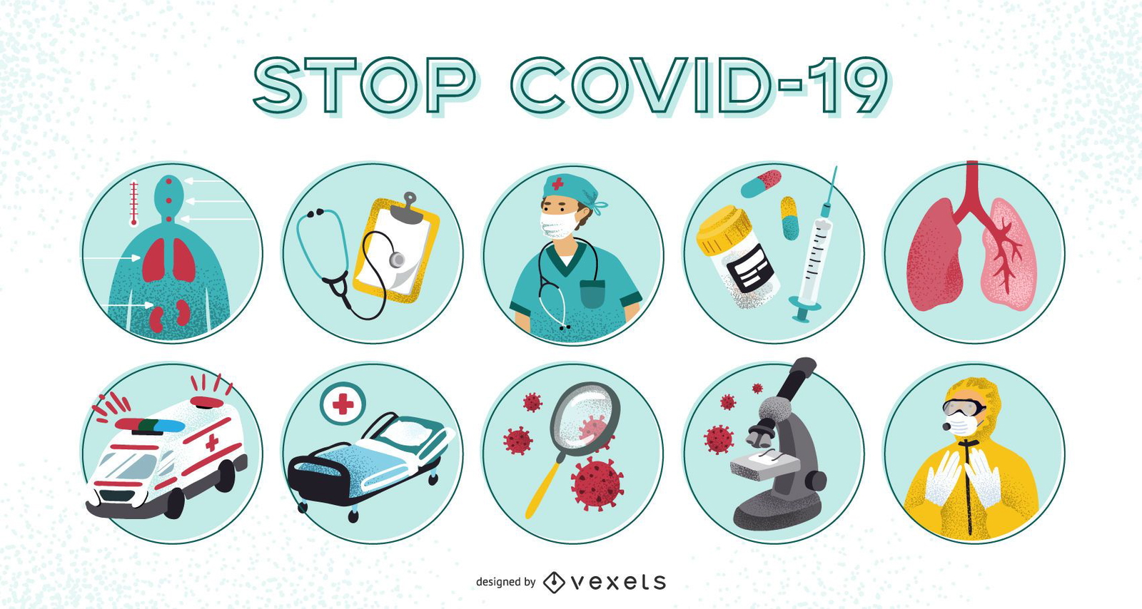Covid-19 Prevention Illustration Set Vector Download