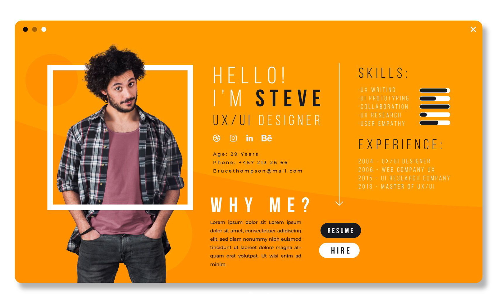 UX Designer CV Template Design Vector Download