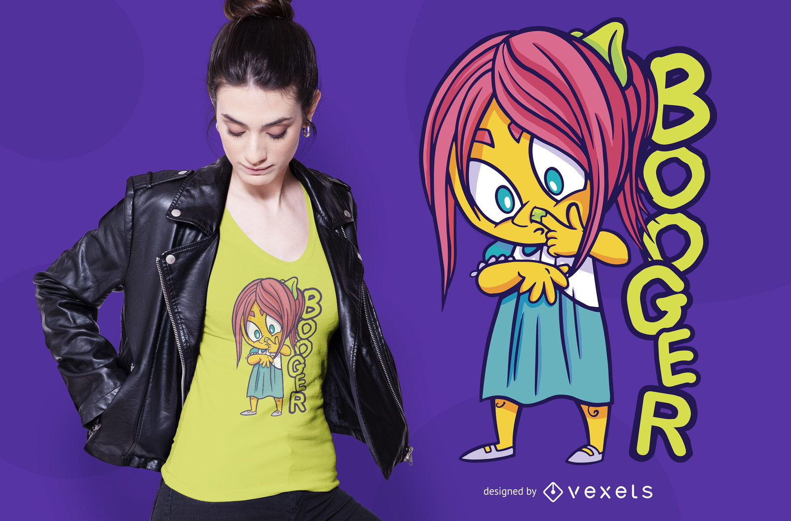 Booger Girl T-shirt Design Vector Download