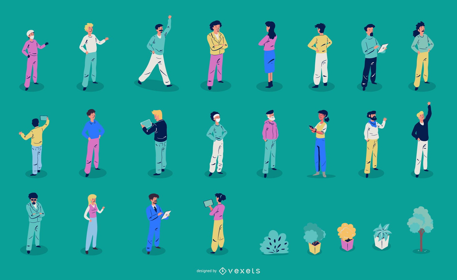 Isometric People Illustration Collection Vector Download