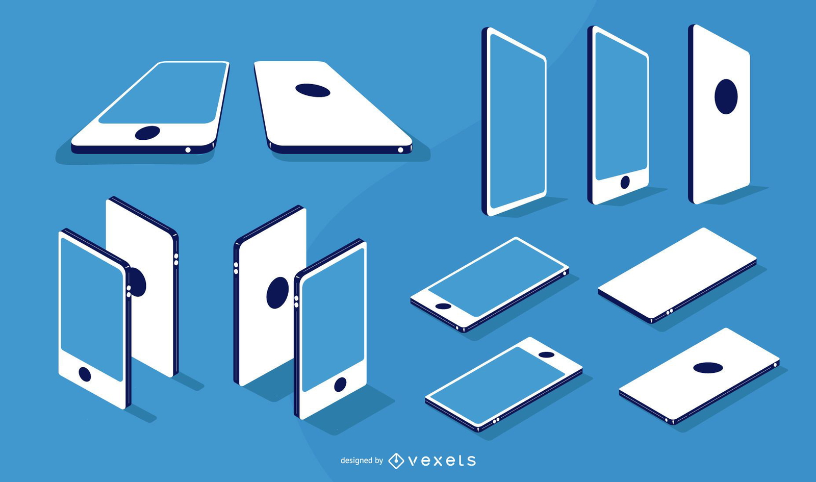Smartphone Flat Isometric And Angle Design Pack Vector Download