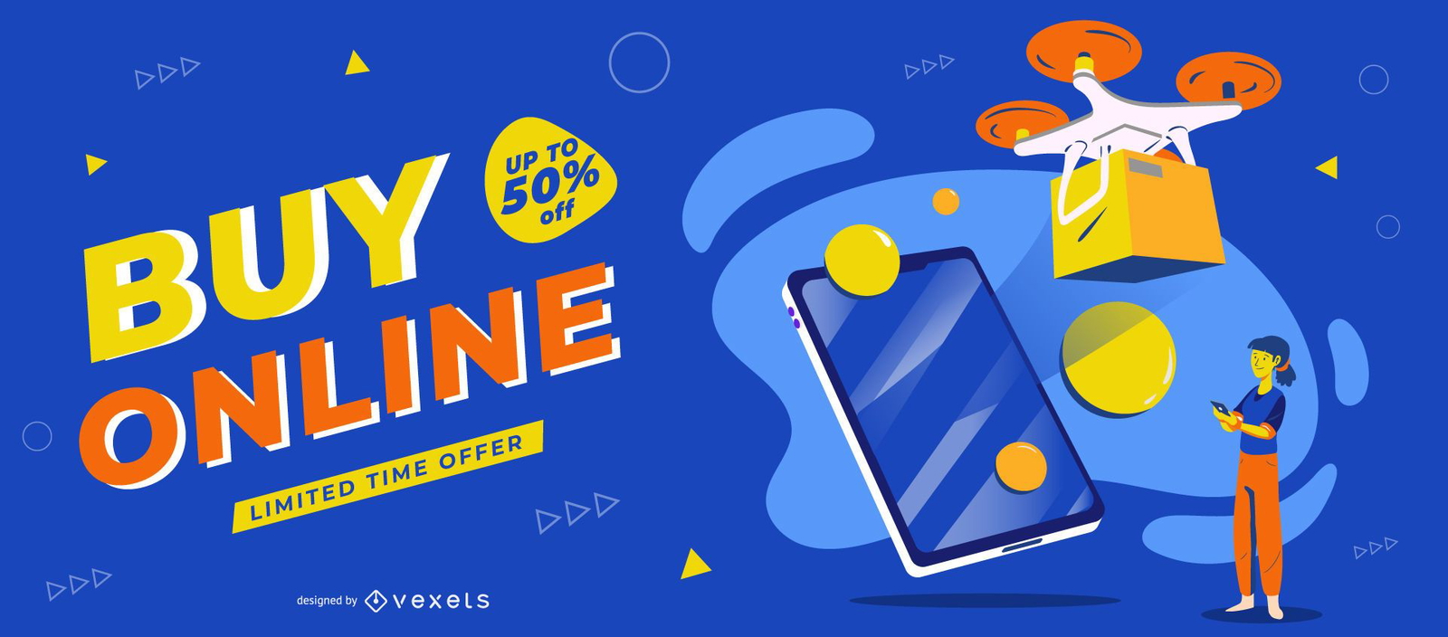 Buy Online Sale Slider Template Vector Download