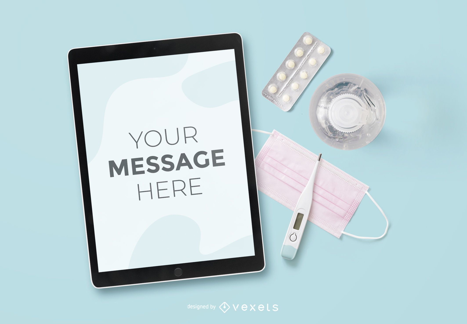 Healthcare Tablet Screen Mockup PSD Editable Template