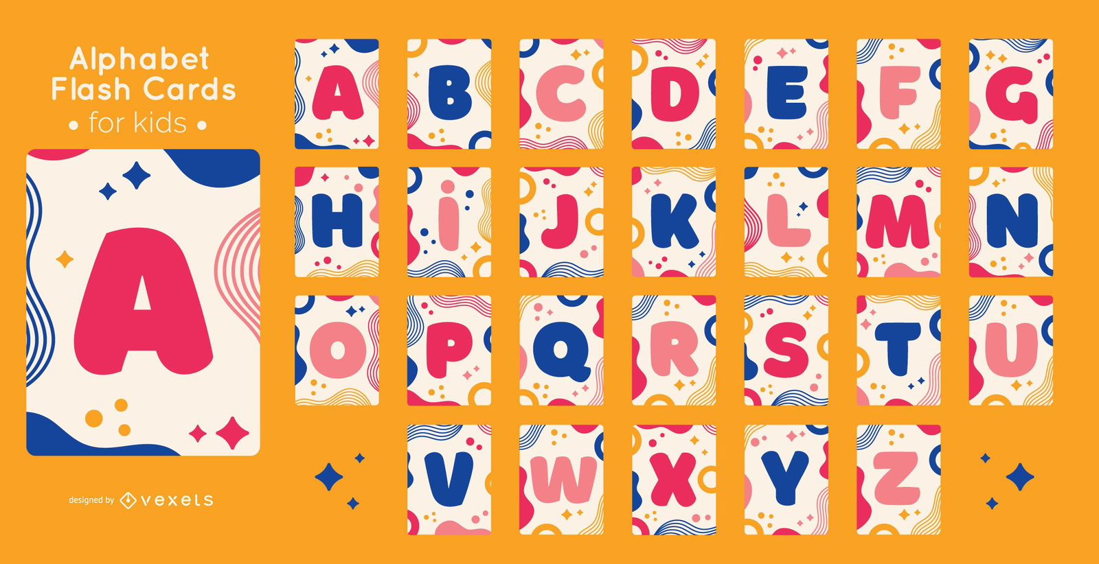 Alphabet Flashcard Set Vector Download