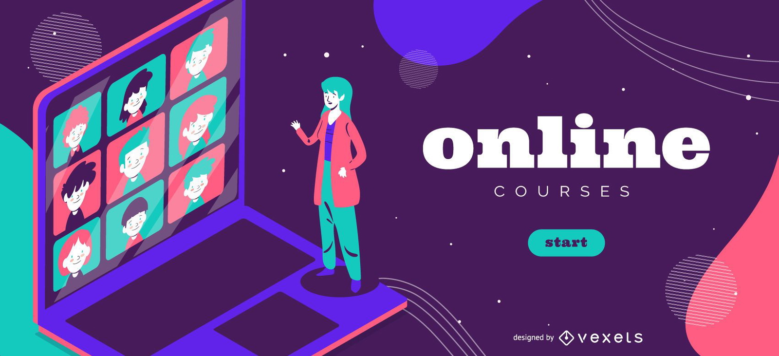 Online Course Slider Template Vector Download