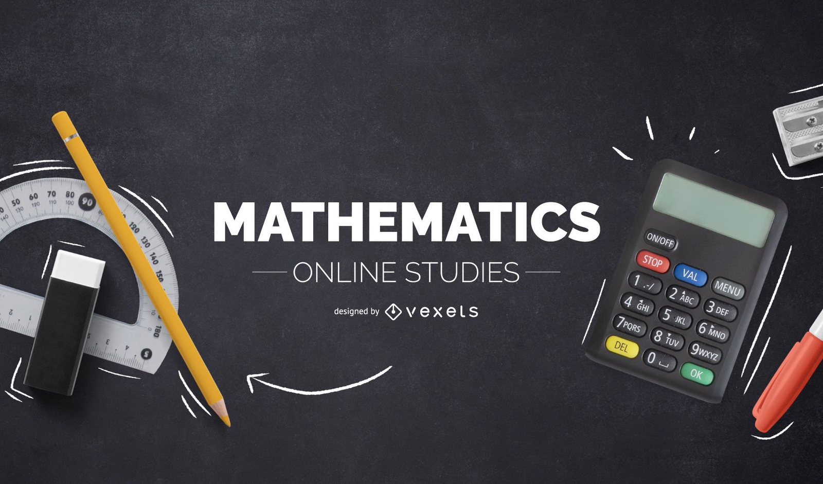 Mathematics Online Studies Cover Design Vector Download