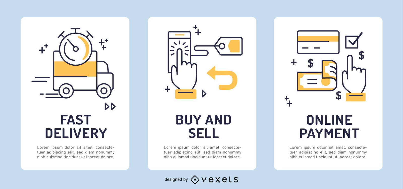 Ecommerce Banners Set Vector Download