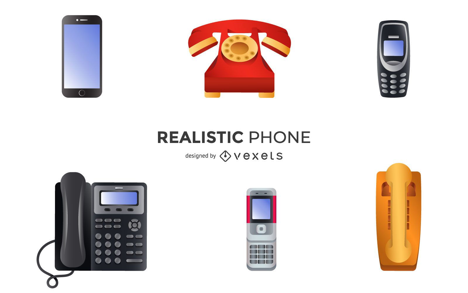Realistic Phones Illustration Set Vector Download