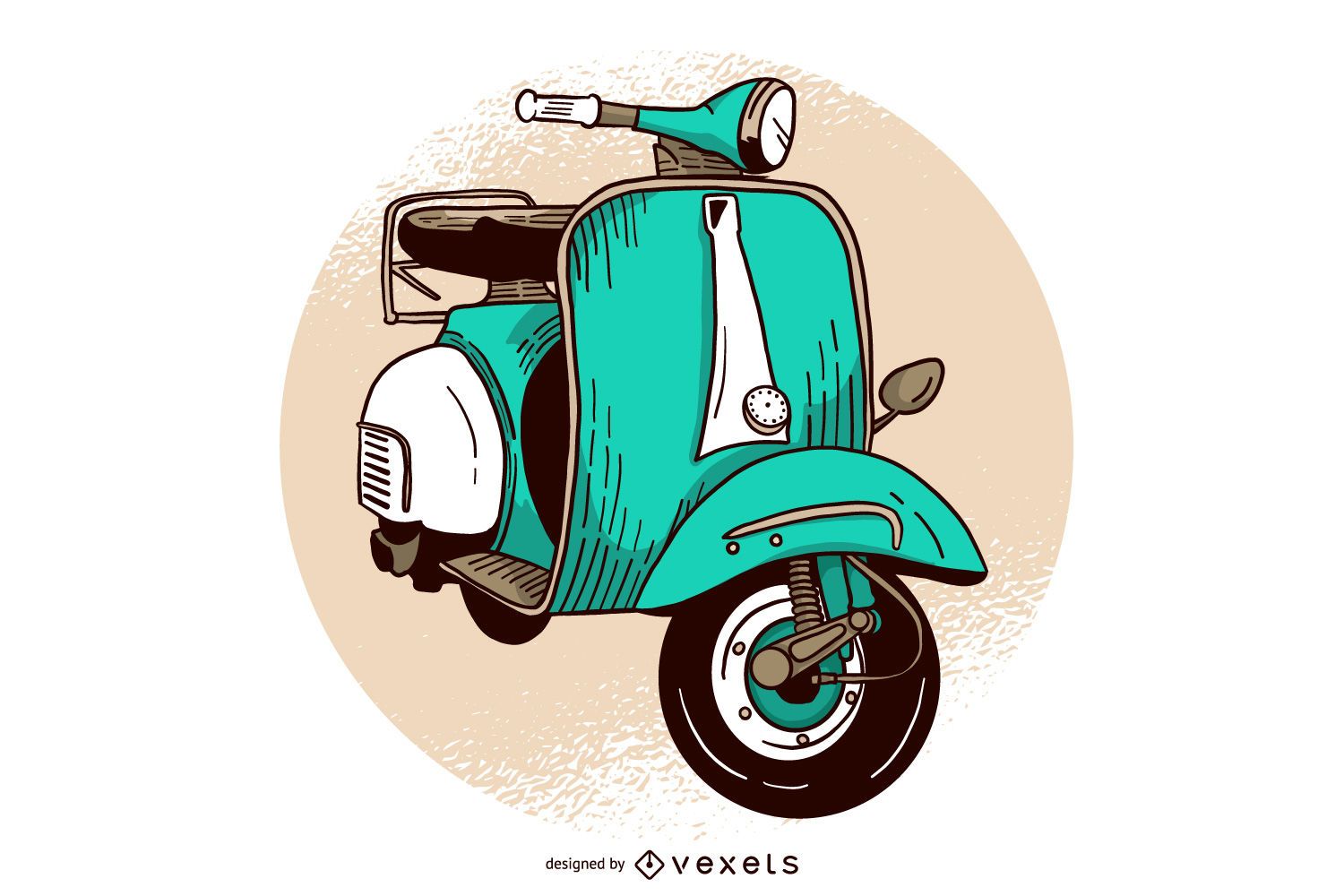 Vintage Vespa Scooter Vector