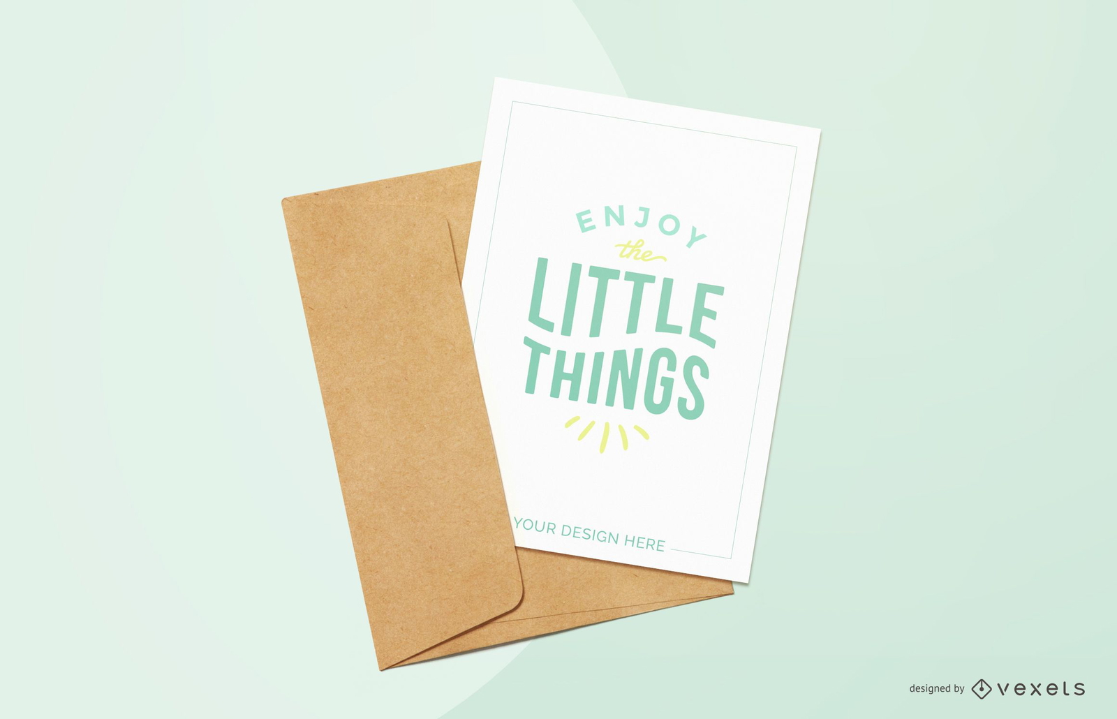 Blue Greeting Card Mockup PSD Editable Template