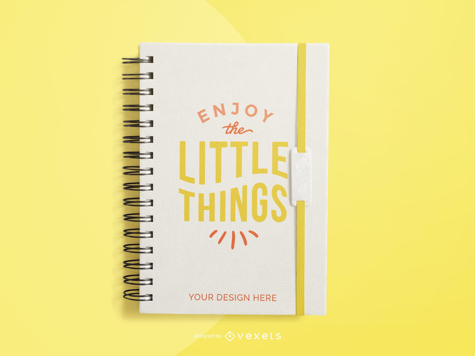 Yellow Notebook Mockup PSD Editable Template