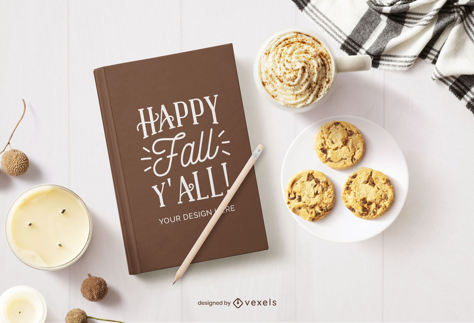 Autumn Book Cover Mockup PSD Editable Template