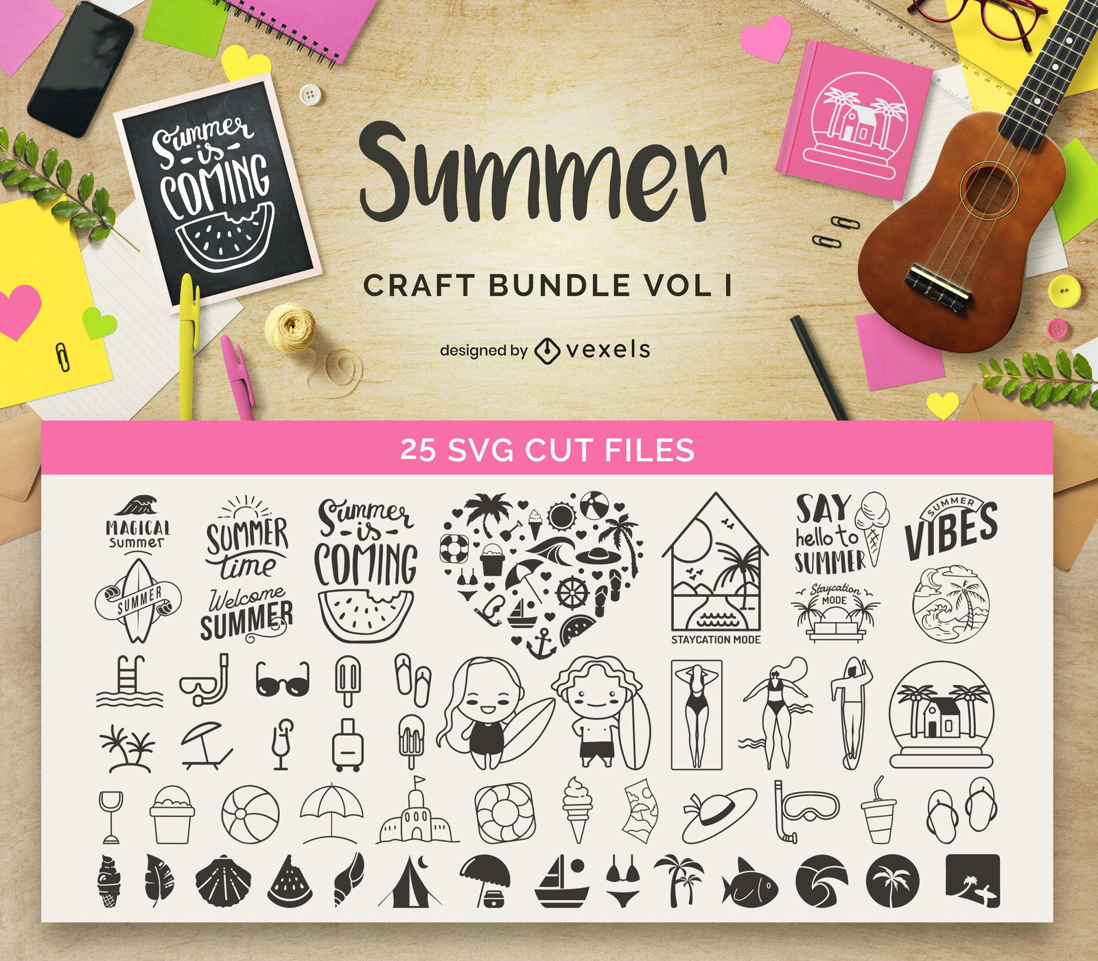 Summer Craft Bundle Vol1 PNG & SVG Design For T-Shirts