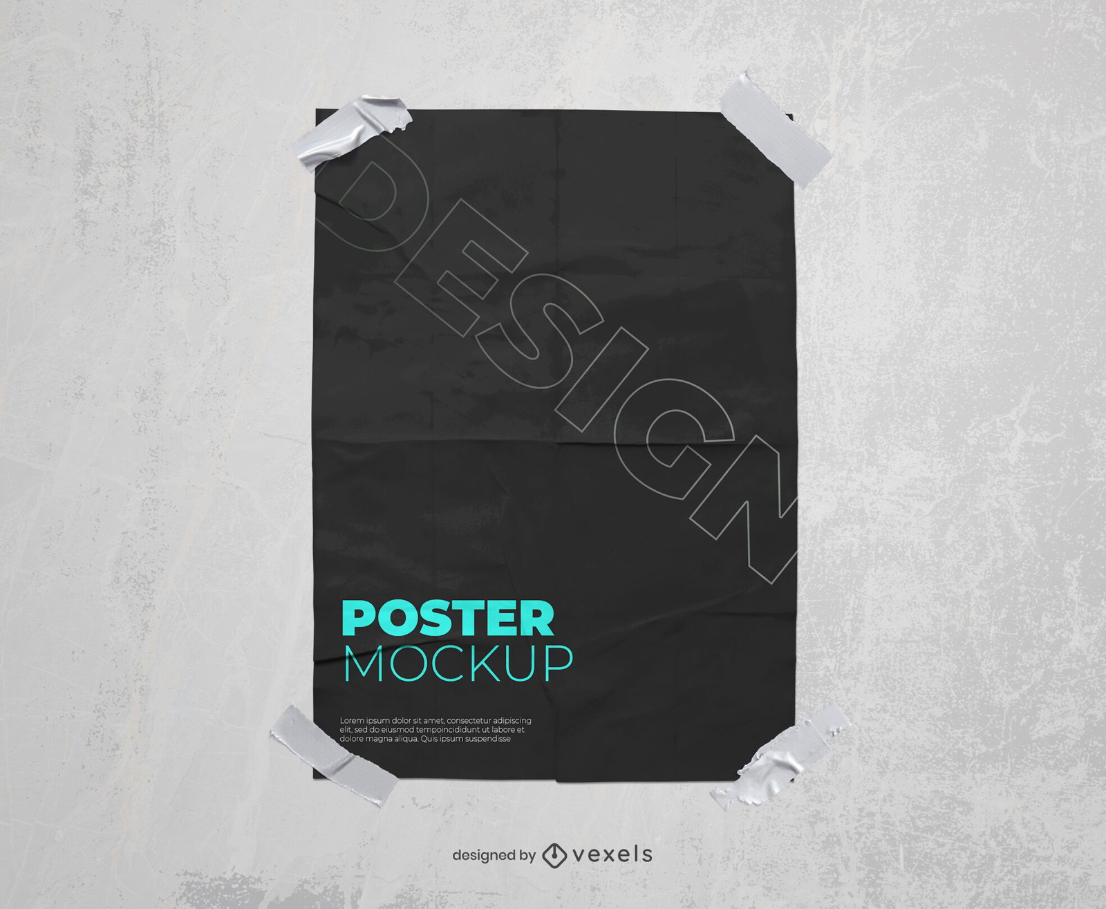 Vertical Poster Mockup Design PSD Editable Template