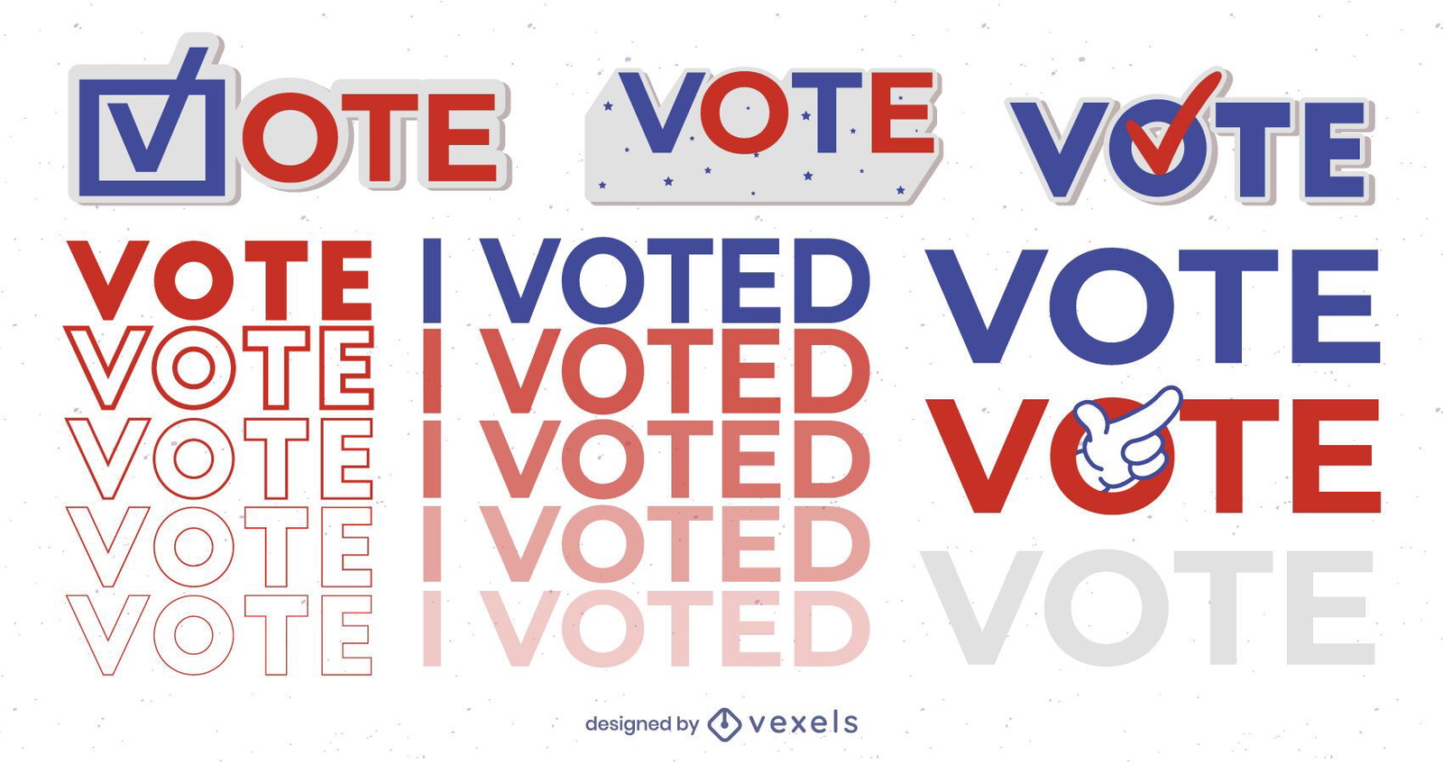 I Voted Illustration Set Vector Download