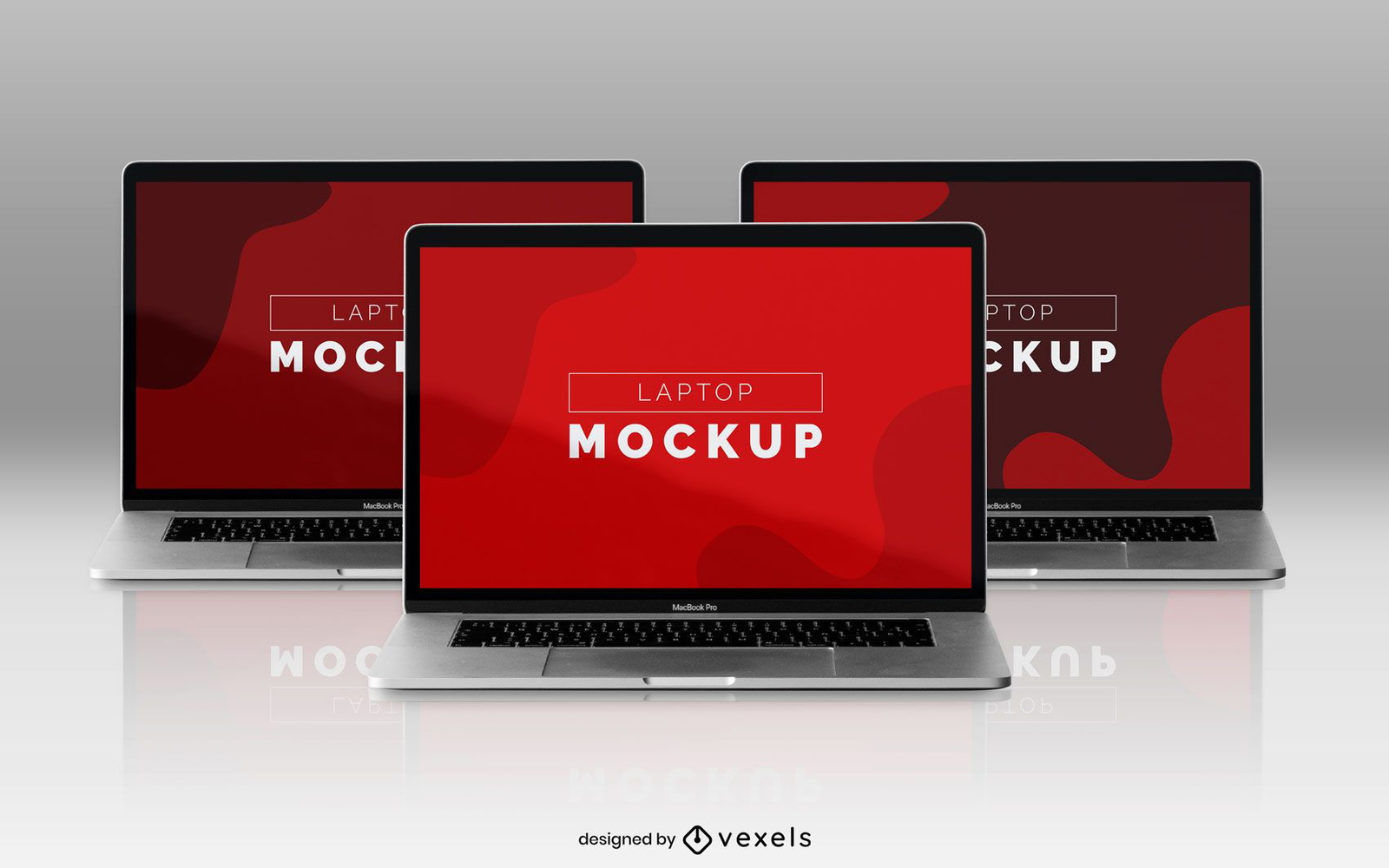Laptop Mockup Design Set PSD Editable Template