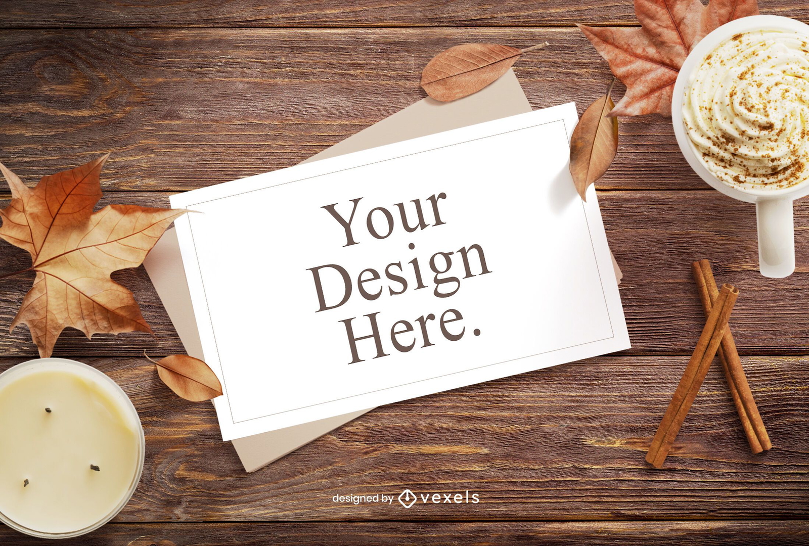 Paper Thanksgiving Mockup Composition PSD Editable Template