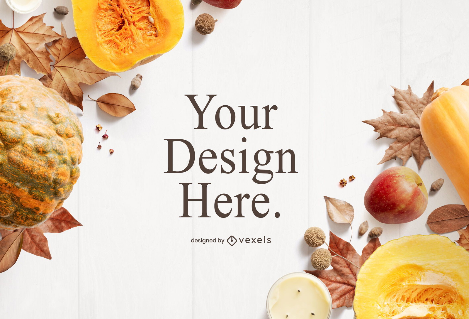 Thanksgiving Food Mockup Composition PSD Editable Template