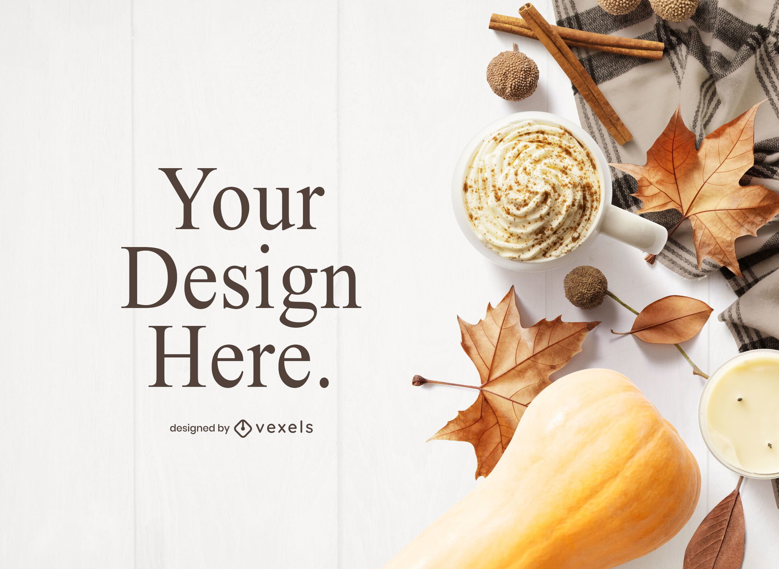 Thanksgiving Elements Mockup Composition PSD Editable Template