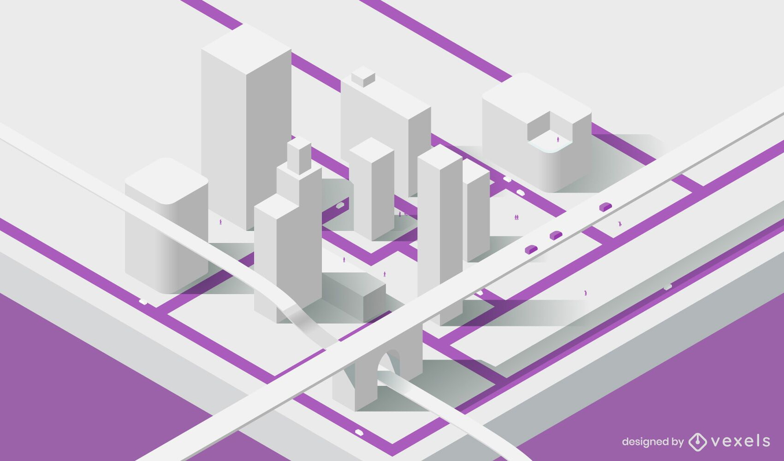 City Model Isometric Design Vector Download