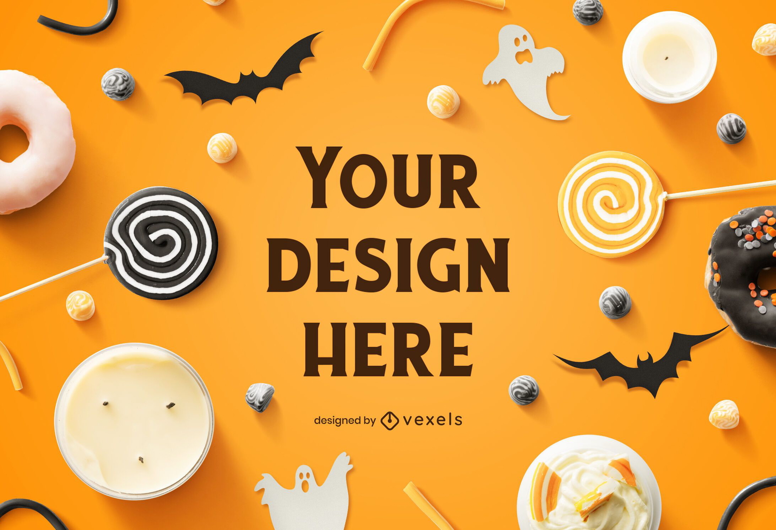 Halloween Mockup Composition PSD Editable Template