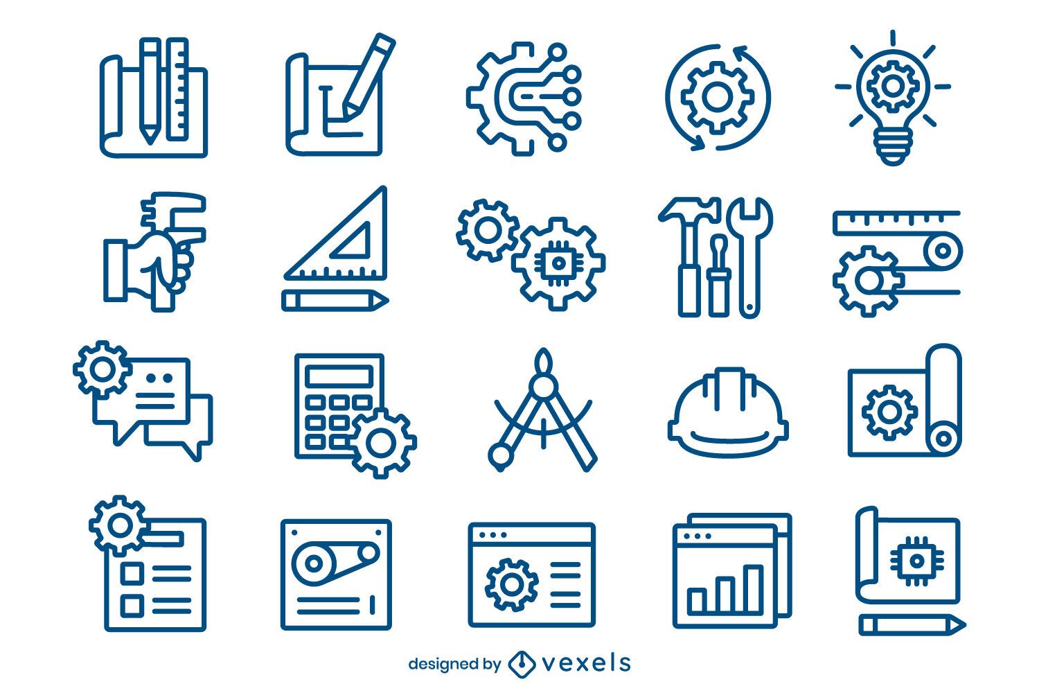 Engineering Stroke Icon Pack Vector Download