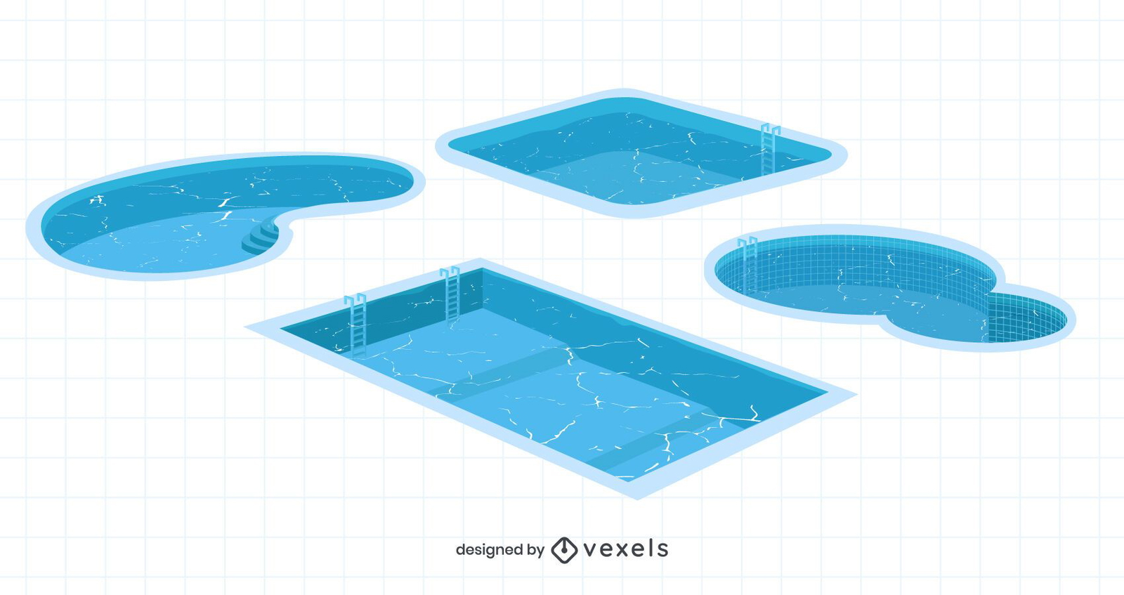 Swimming Pool Illustration Pack Vector Download