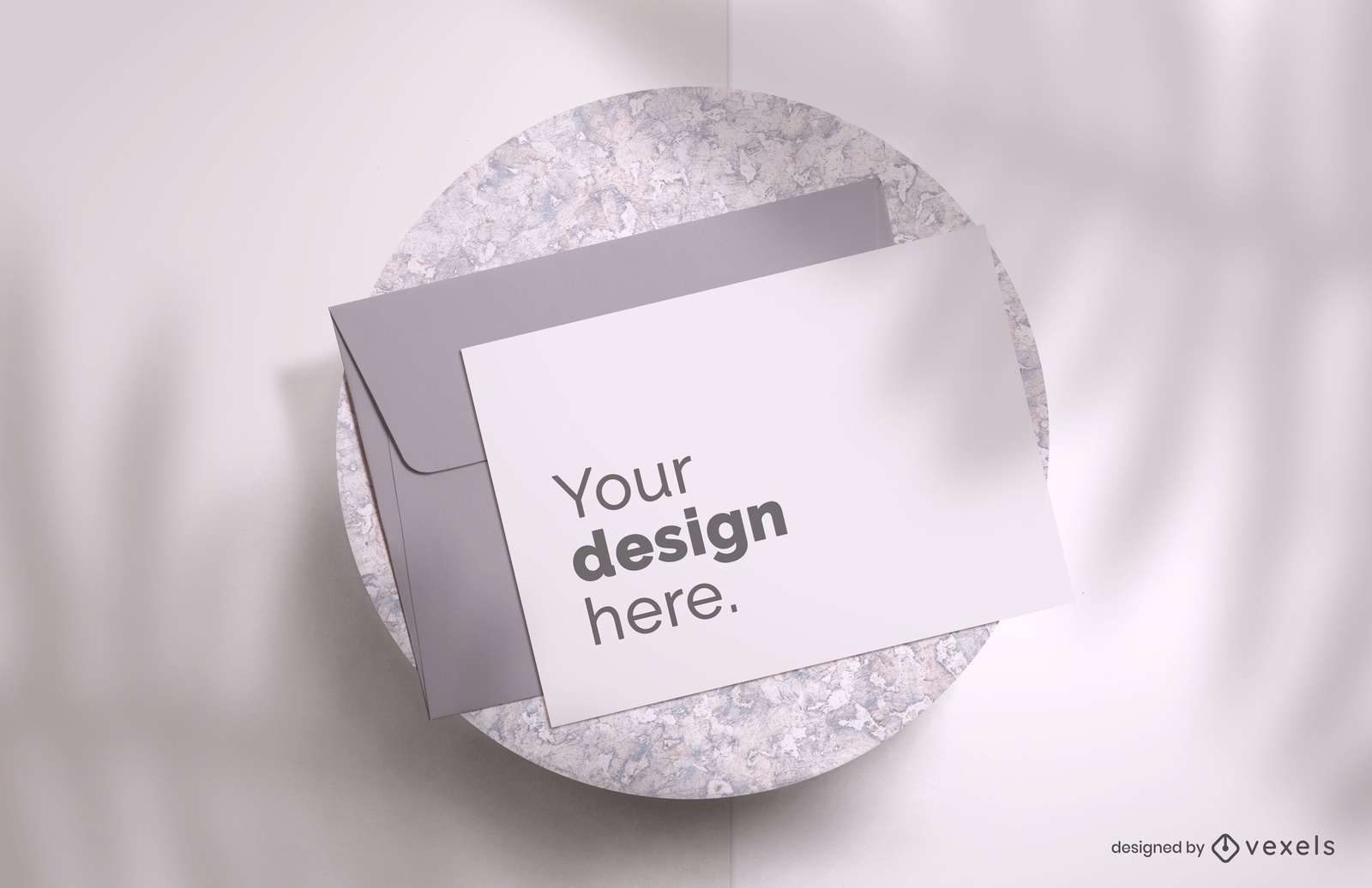 Greeting Card Shadows Mockup Design PSD Editable Template