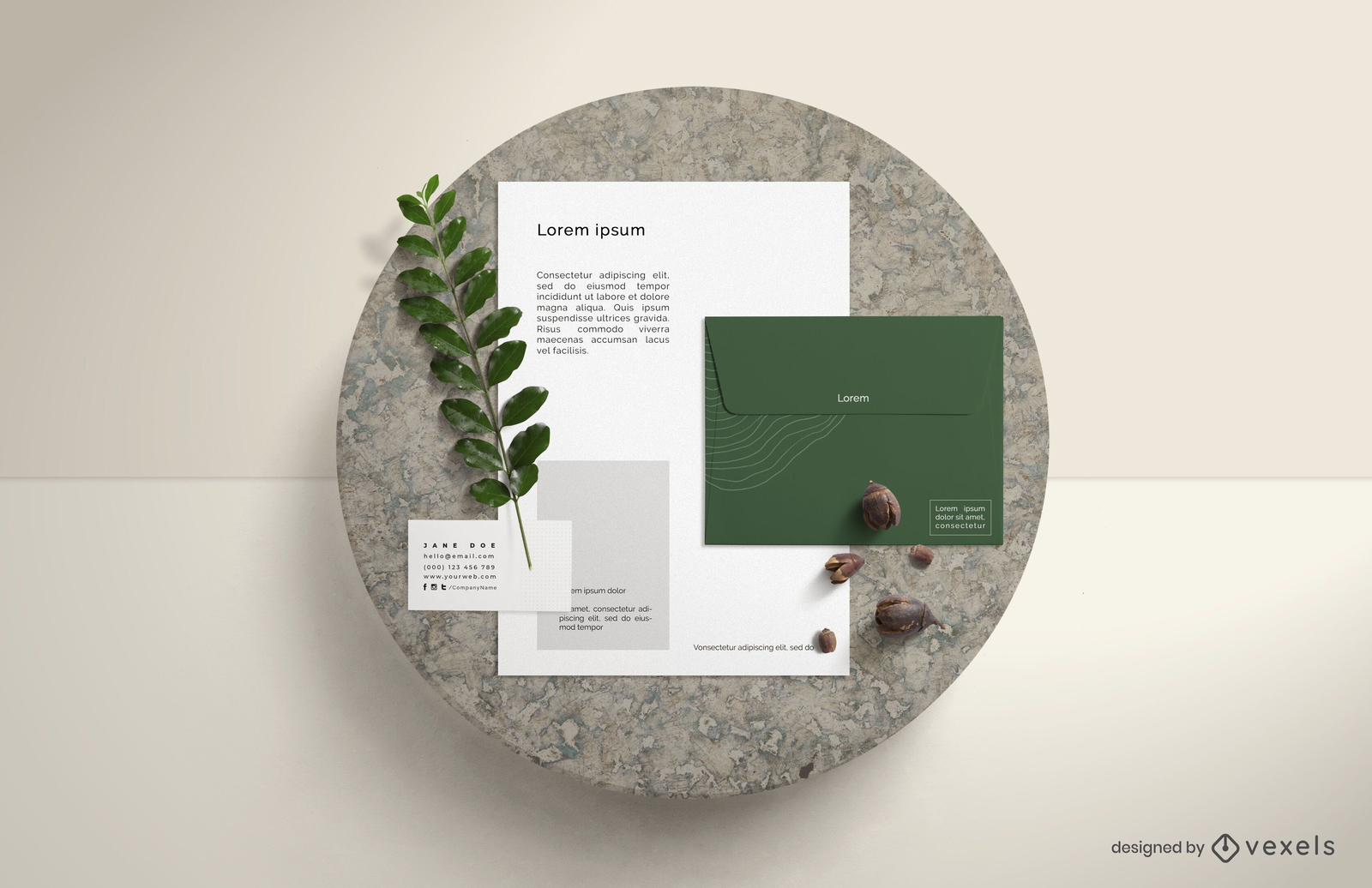 Nature Branding Mockup Composition PSD Editable Template