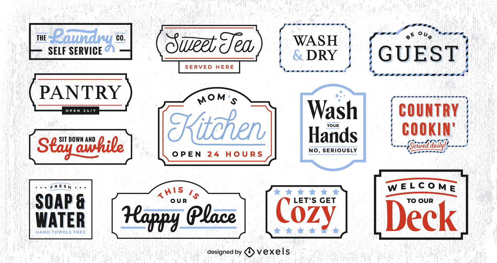 Home Decor Label Set Vector Download