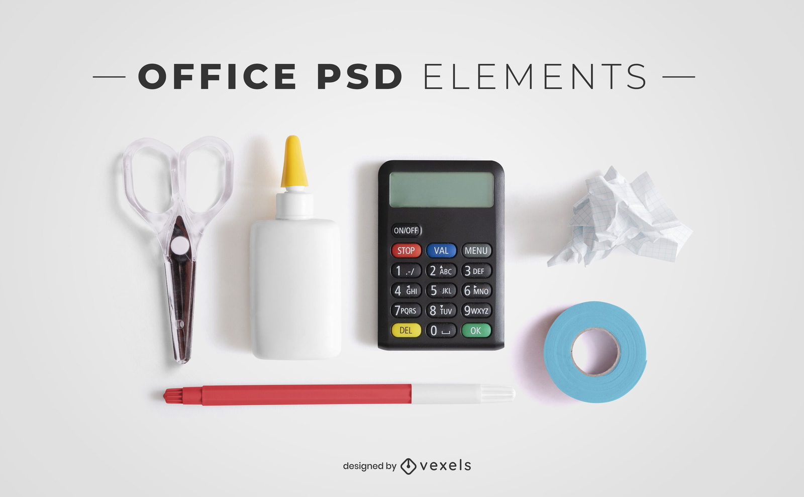 Office Psd Elements For Mockups PSD Editable Template