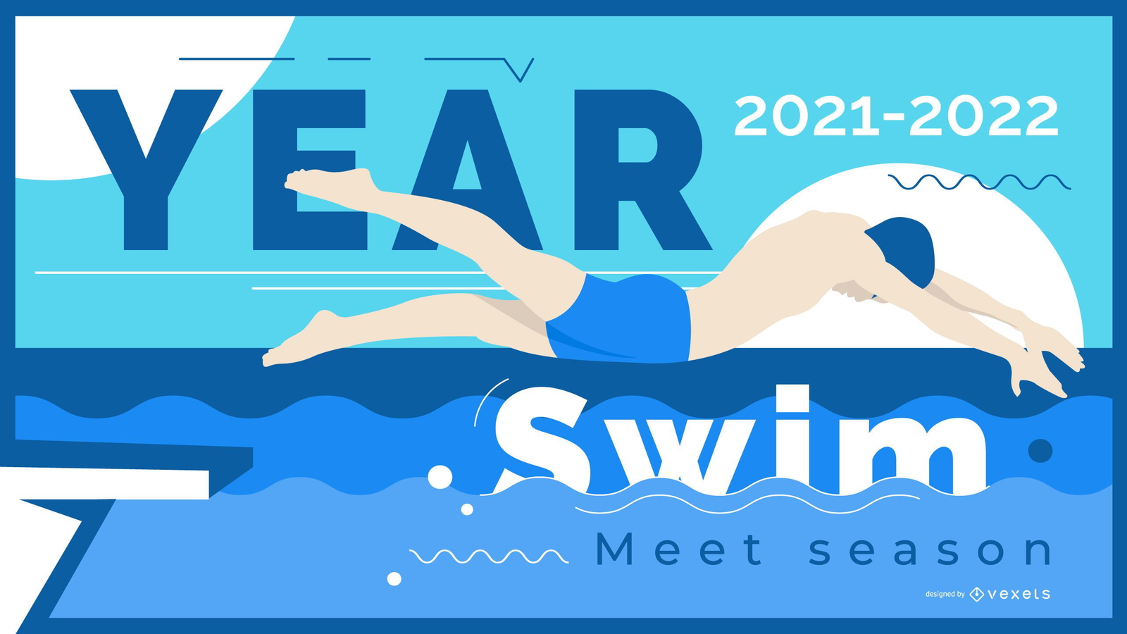 Swim Season Swimmer Illustration Banner Vector Download
