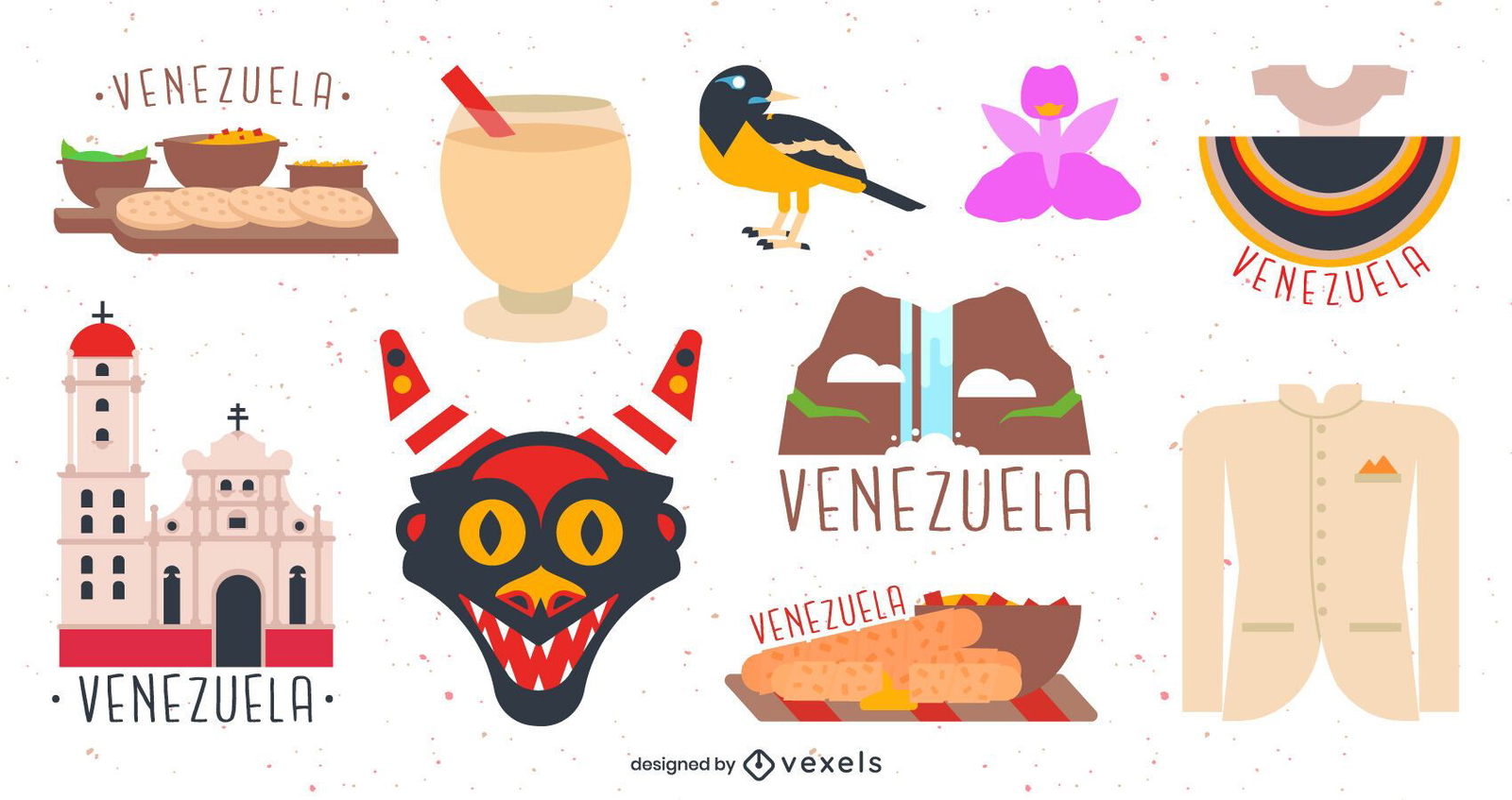 Venezuela Elements Set Vector Download