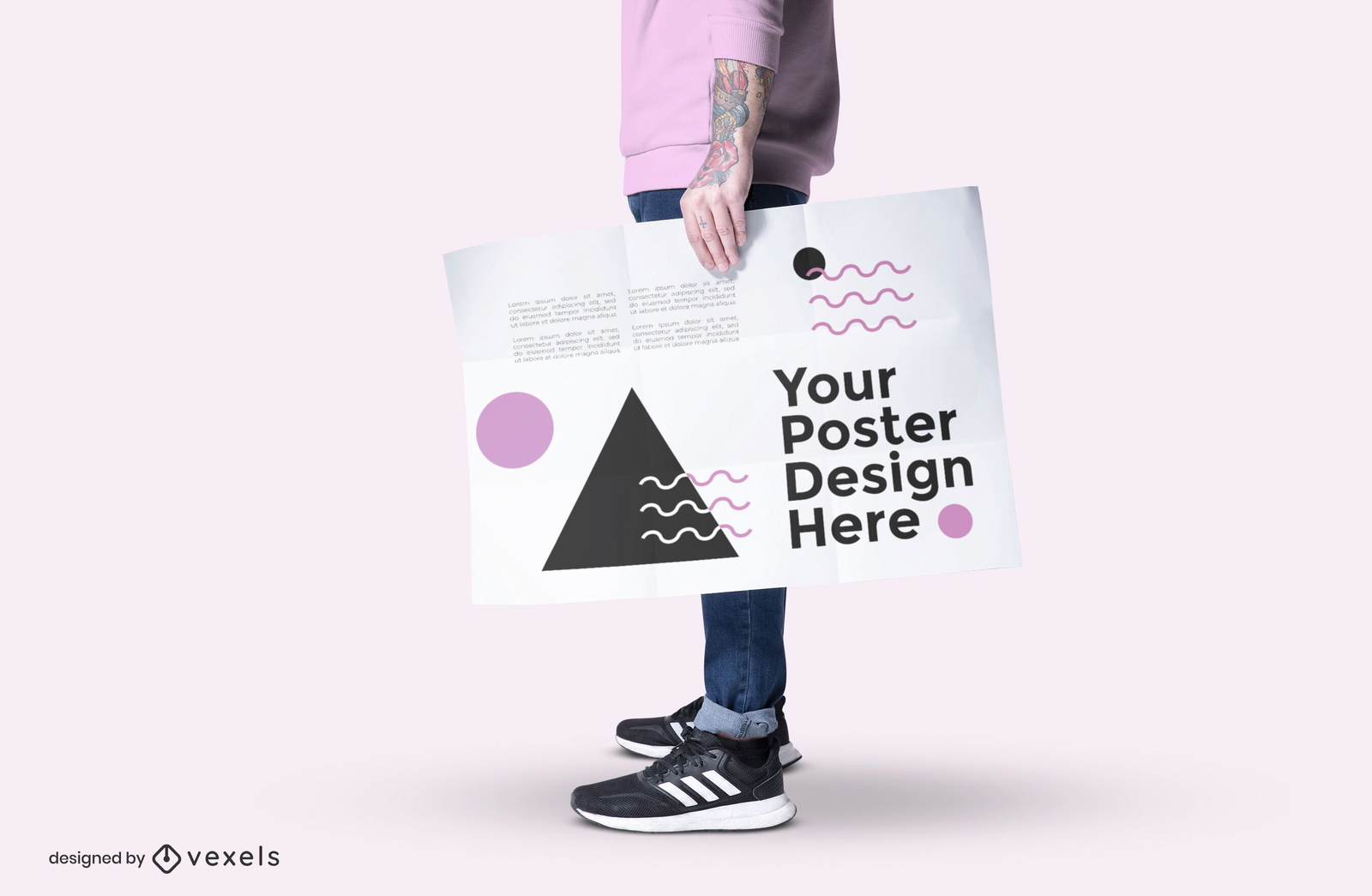 Model With Poster Mockup Design PSD Editable Template