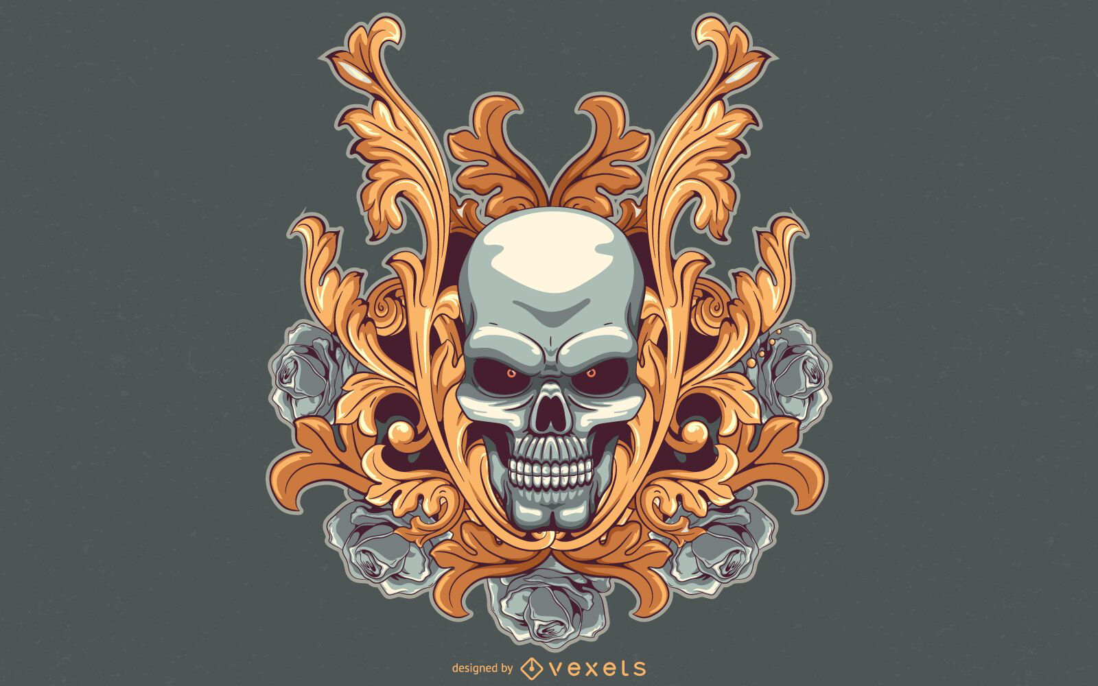 Red Eyed Skull Illustration Design Vector Download