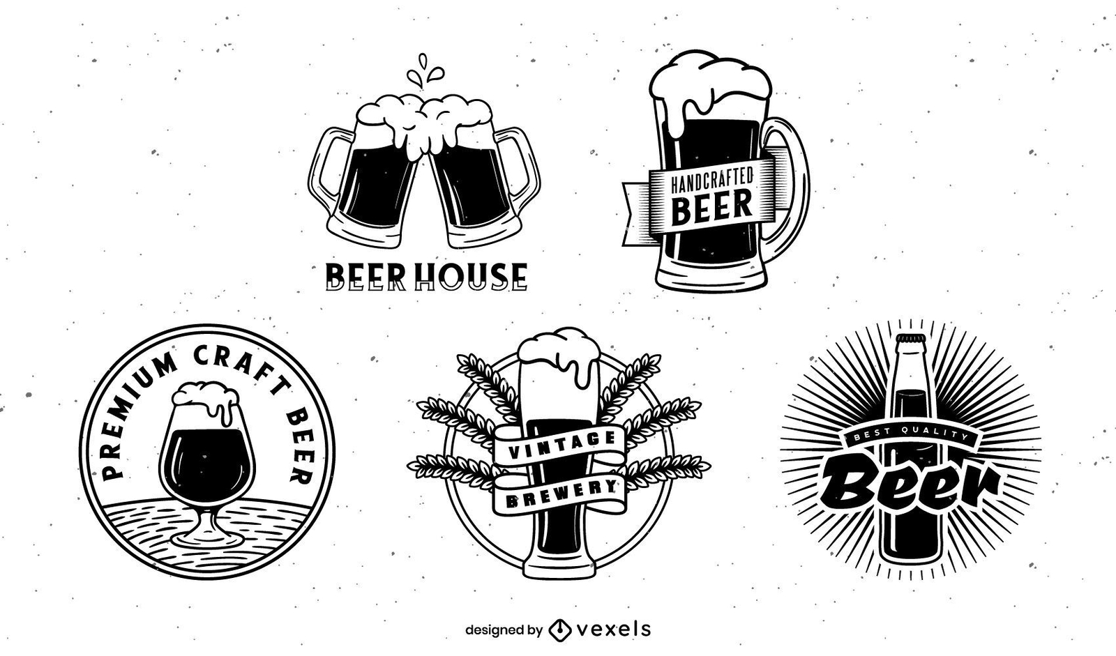 Beer Badge Pack Design Vector Download