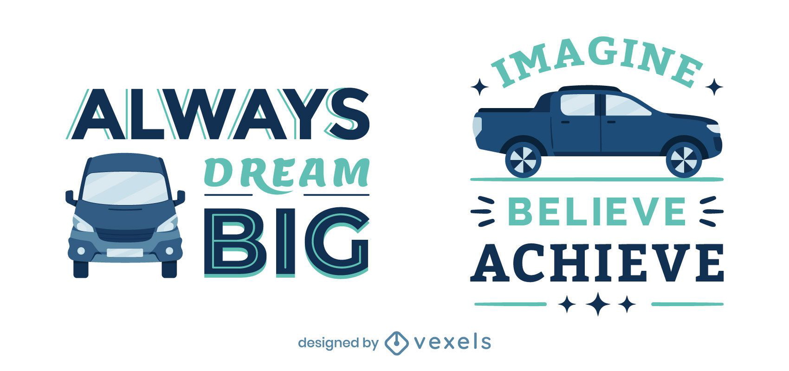 Van Badge Set Design Vector Download