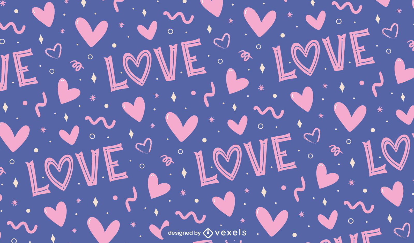Love Valentine's Day Pattern Design Vector Download