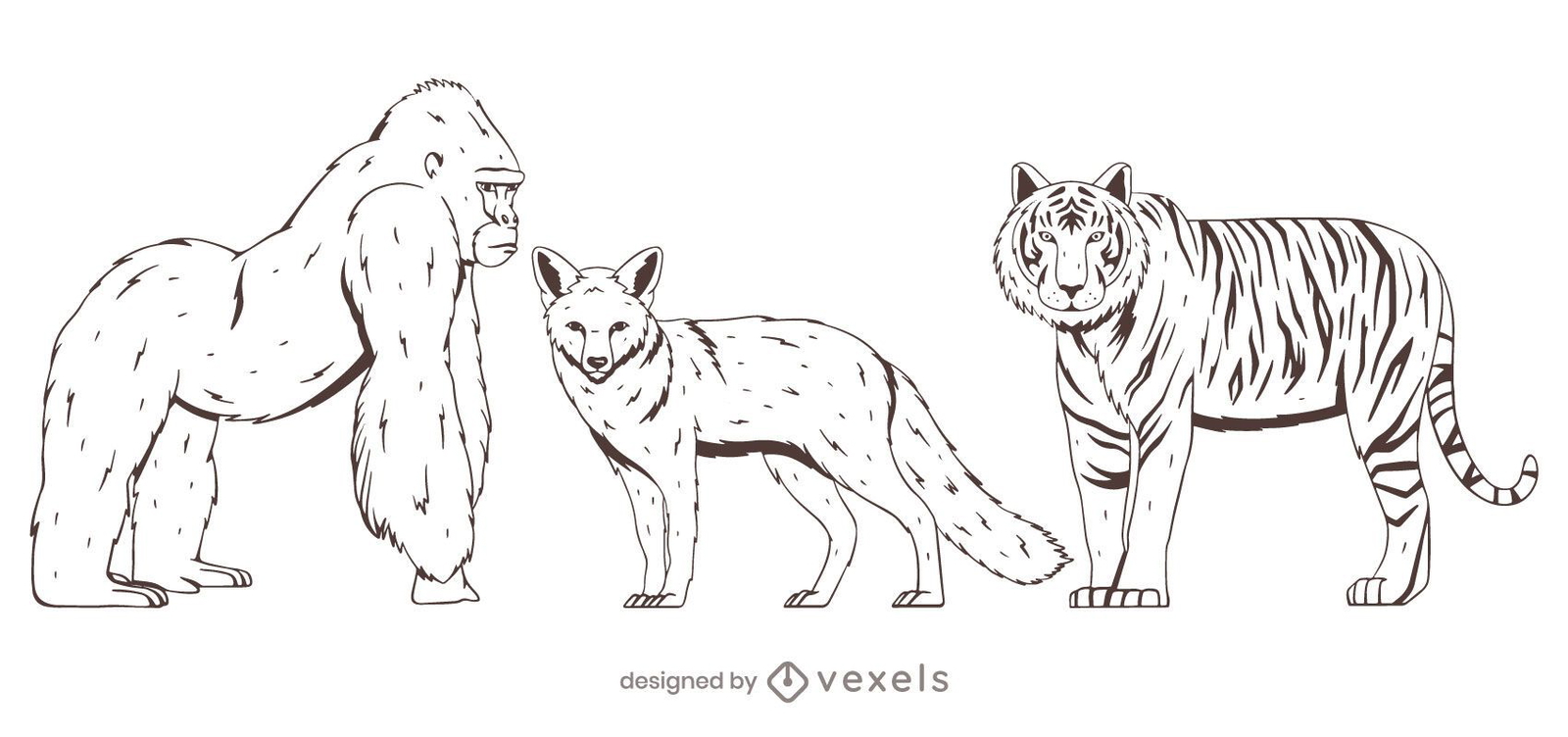 Animal Set Hand Drawn Design Vector Download