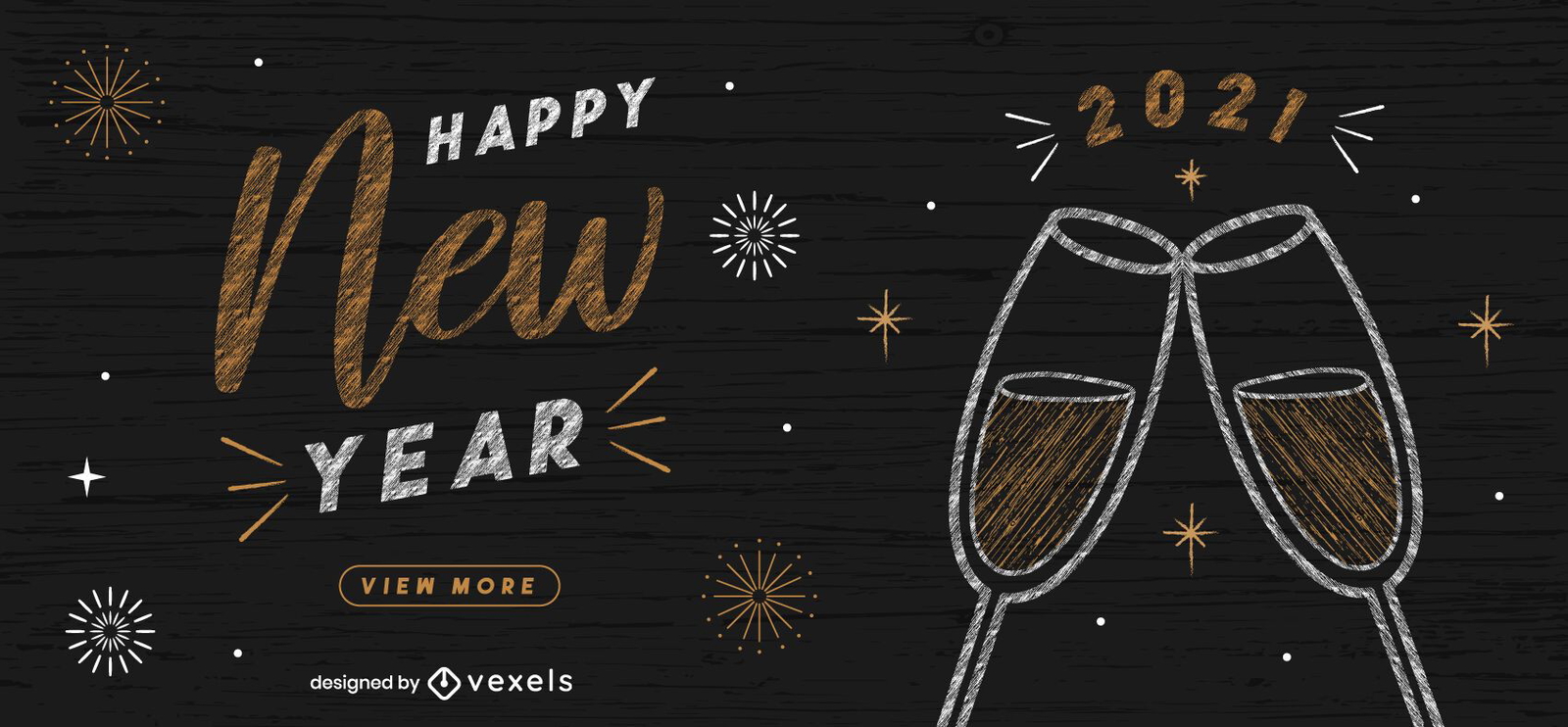 Happy New Year Web Slider Design Vector Download