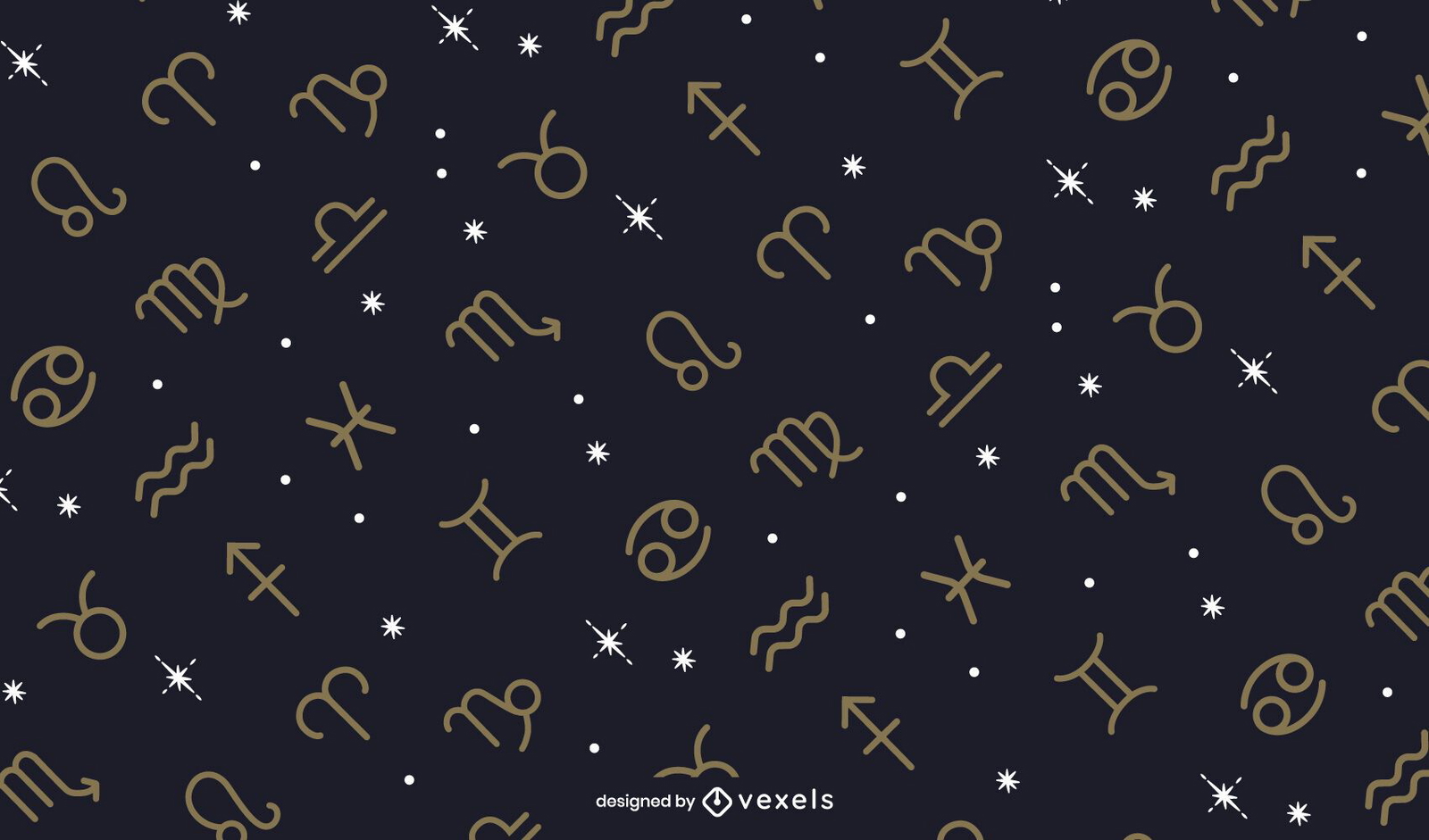 Zodiac Signs Pattern Design Vector Download